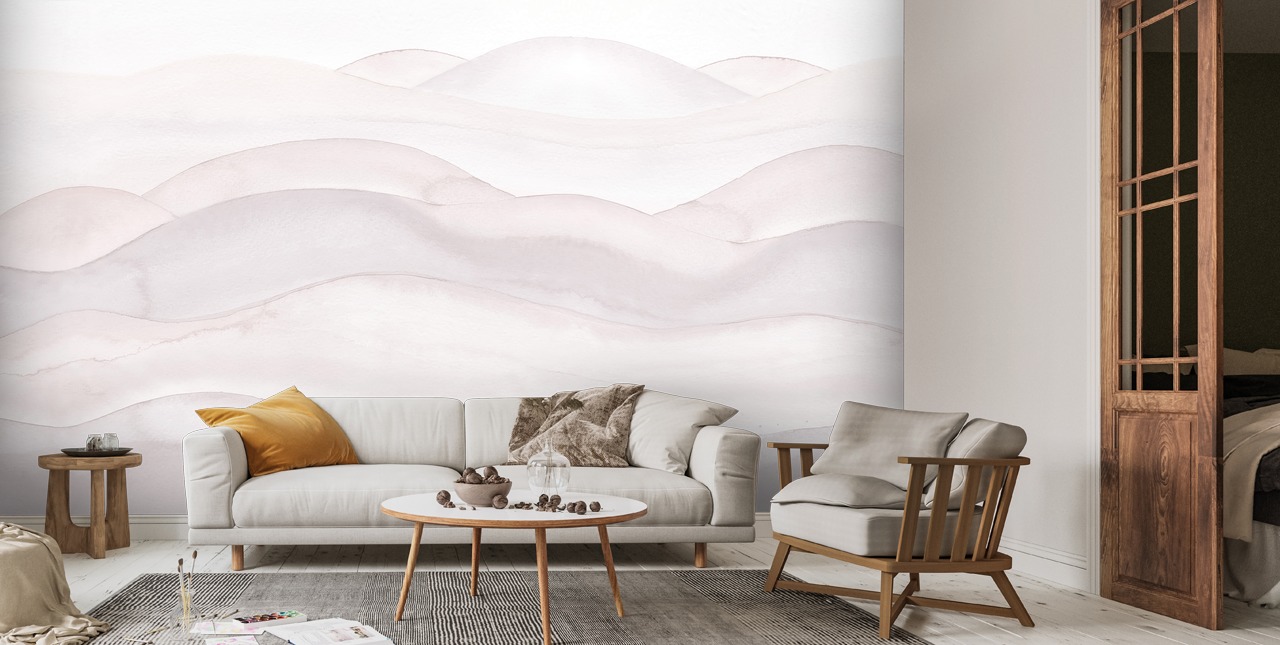 Neutral Omber Watercolor Landscape Wallpaper | Wallsauce US