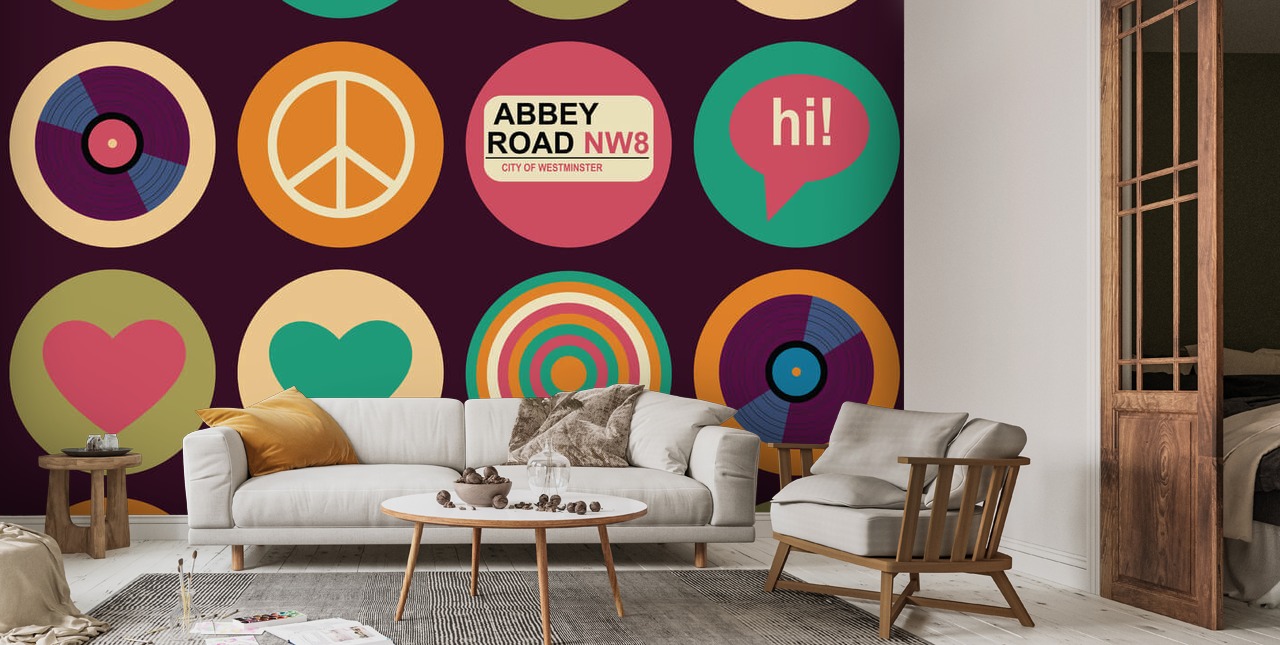 Pop Art - British Musical Pattern Wallpaper | Wallsauce US