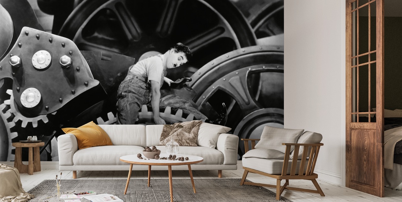 Charlie Chaplin (Modern Times) Wallpaper Mural | Wallsauce US