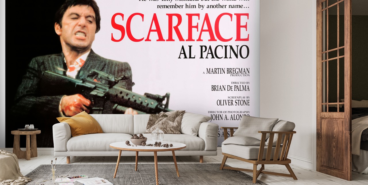 Scarface Poster Bakgrund Väggmålning | Wallsauce SE