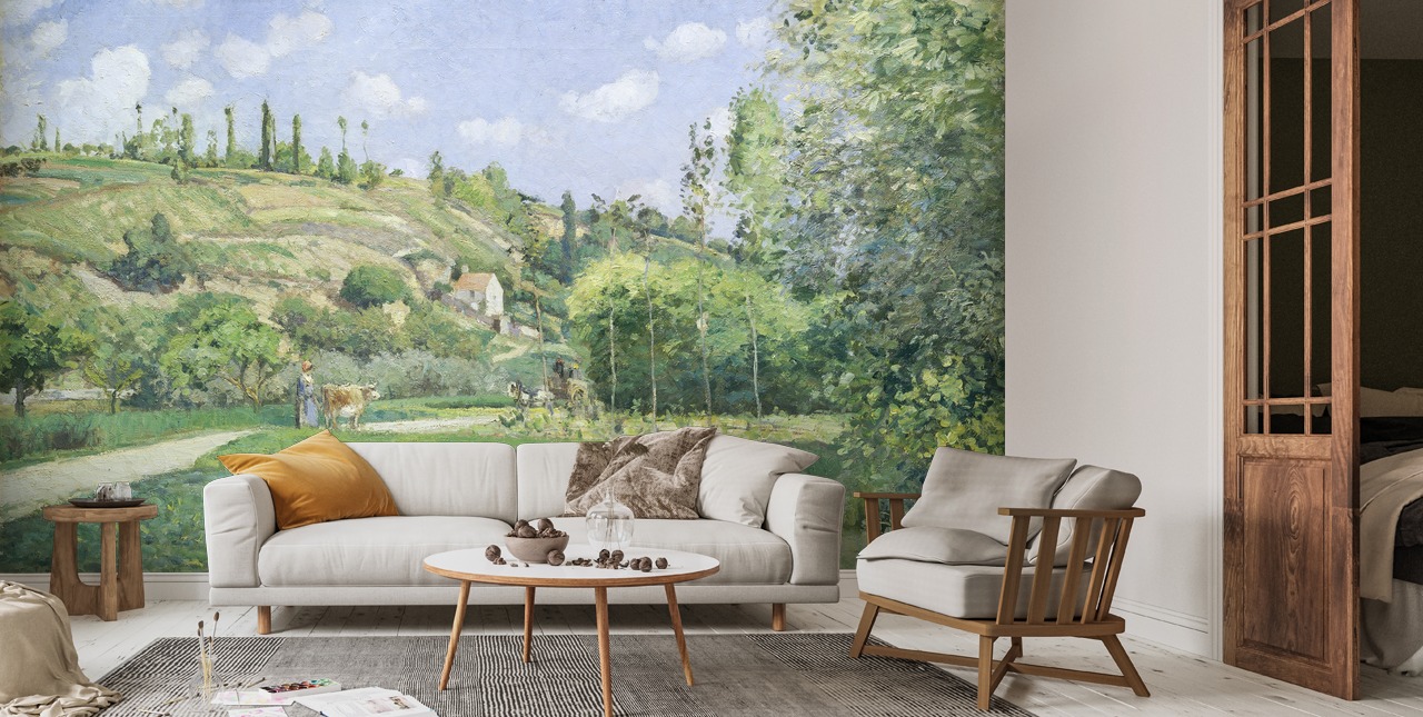 A Cowherd at Valhermeil Wallpaper Mural | Wallsauce UK