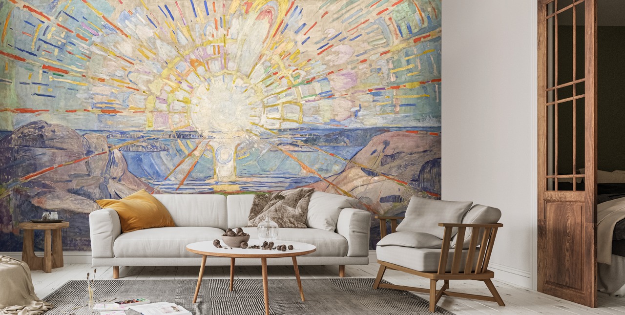 Mural de papel pintado El sol de Edvard Munch | Wallsauce ES