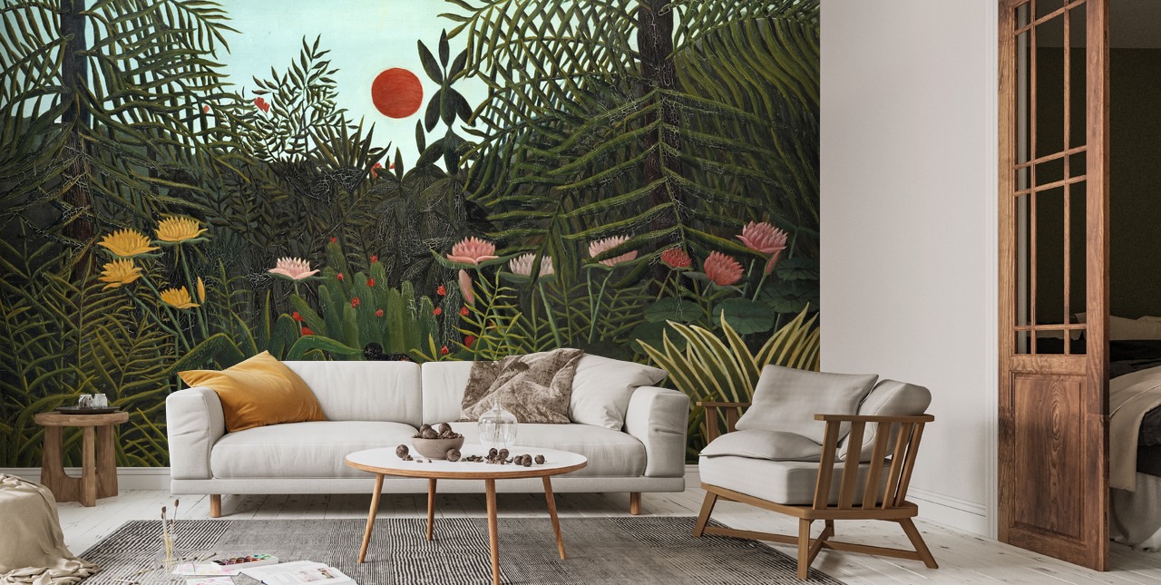 Virgin Forest with Sunset Wallpaper Mural | Wallsauce US