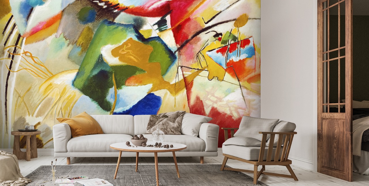 Painting with Green Centre Wallpaper Mural | Wallsauce UK