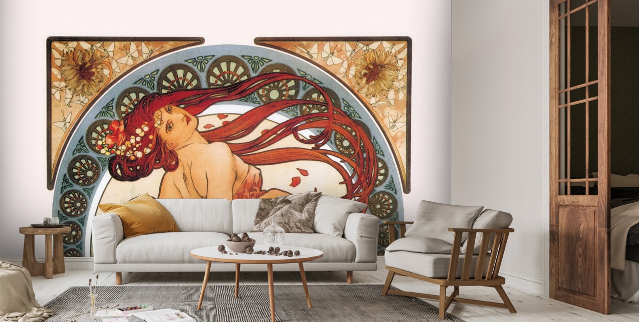 Dance (Rose) by Alphonse Mucha Wallpaper Mural | Wallsauce US
