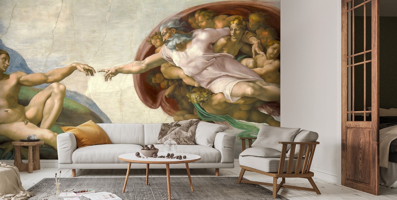 De creatie van Adam Wallpaper Mural | Wallsauce NL