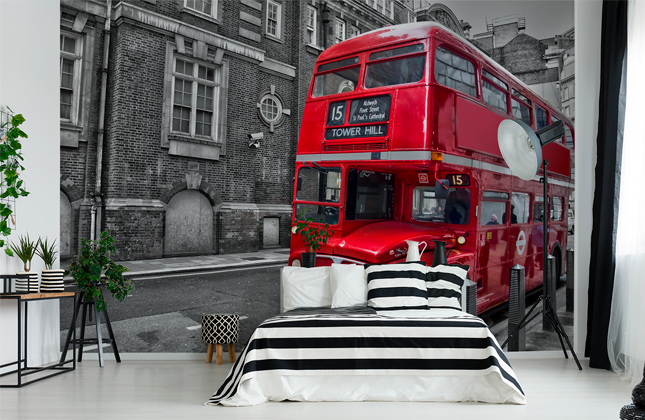 Bus Wallpaper & Bus Wall Murals | Wallsauce UK