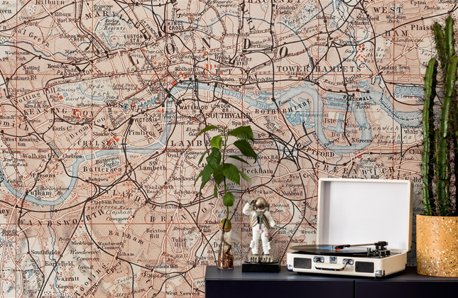 City Map Wallpaper & Wall Murals | Wallsauce UK