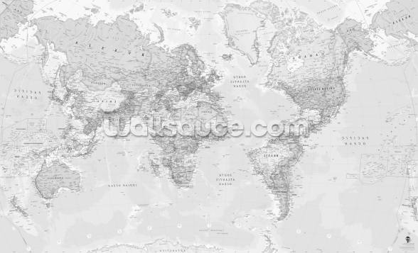 Classic World Map Wall Mural Wallpaper | Wallsauce UK