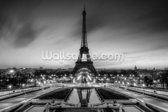 Paris at Night Sunset Wallpaper Mural | Wallsauce AU