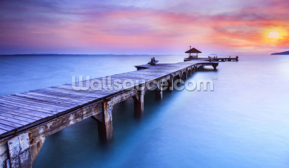 Jetty Sunrise Wallpaper | Wallsauce UK