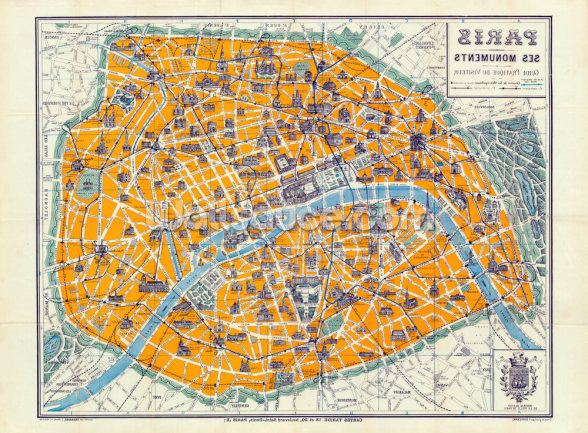 Map of Paris 1926 Wallpaper | Wallsauce UK