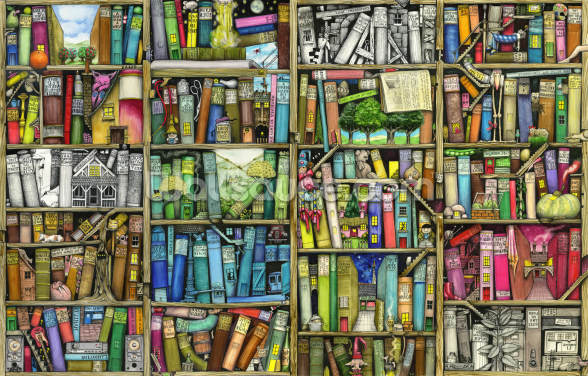 Bookshelf Wall Mural | Wallsauce UK