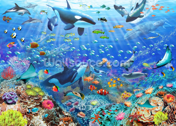Underwater Scene Wallpaper | Wallsauce UK