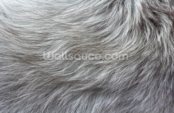 Grey Fluffy Fur Print Wallpaper | Wallsauce UK