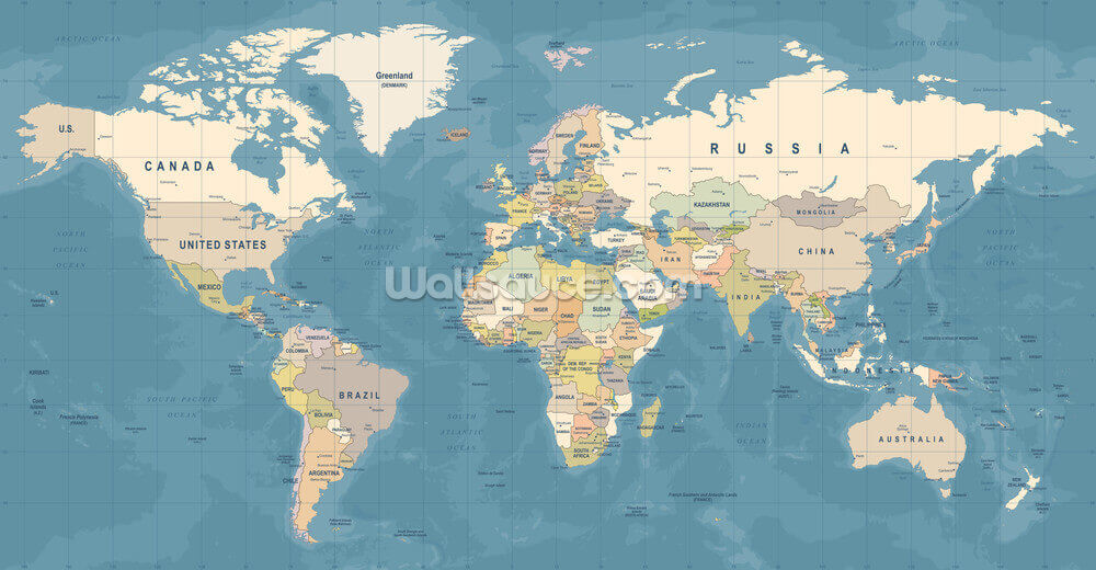 Map of the World Mural | Wallsauce UK
