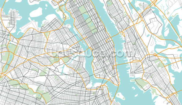 New York City Map Wallpaper Mural | Wallsauce CA