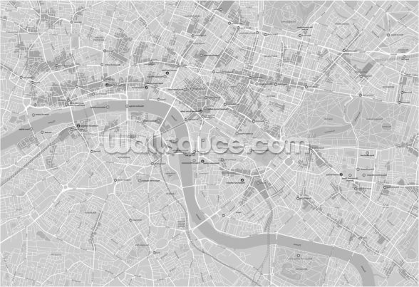 Bykort over London Vægmaleri Baggrund | Wallsauce DK