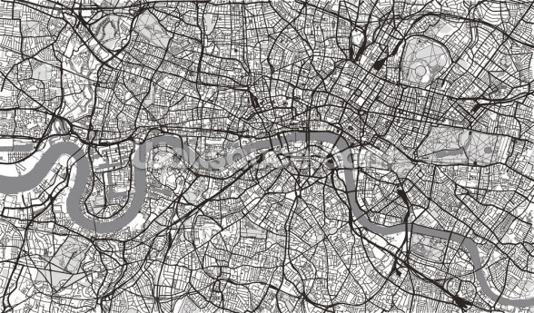 Urban Map of London Wallpaper Mural | Wallsauce CA