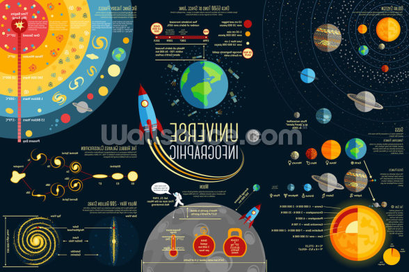 Universe Infographic - Solar System Wallpaper | Wallsauce US