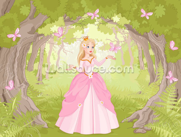 Princess in Enchanted Woodland Wallpaper | Wallsauce US