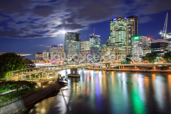 Brisbane at Night Wallpaper Mural | Wallsauce AU