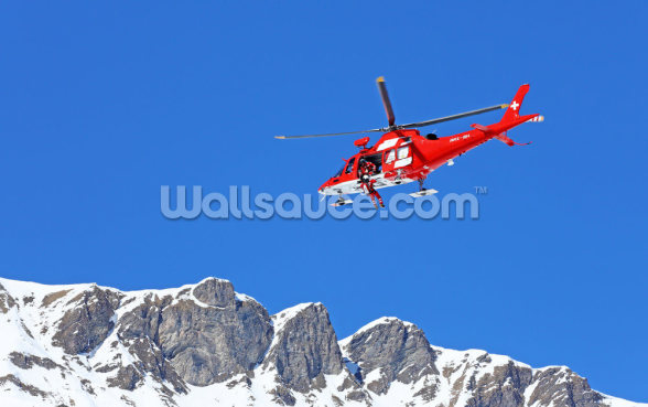 Mountain Rescue Helicopter Wallpaper | Wallsauce US