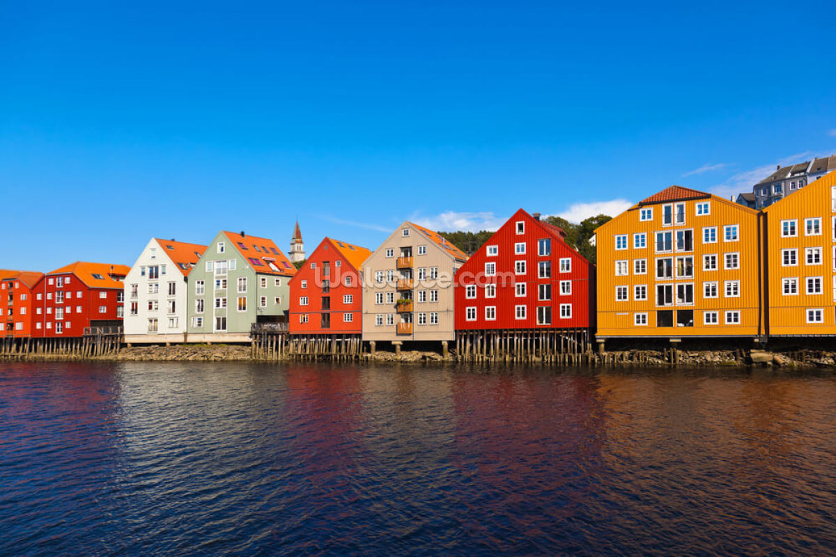 Trondheim Waterfront Wallpaper Mural | Wallsauce AU