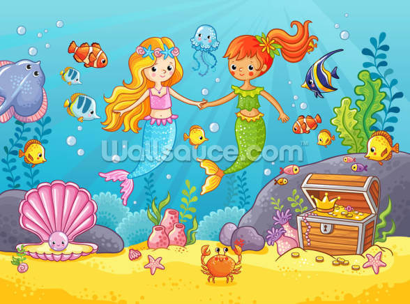 Mermaid Best Friends Wallpaper | Wallsauce CA