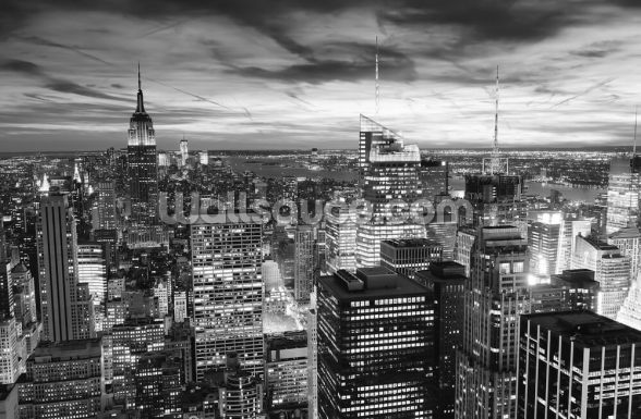 NYC Bright Lights Architecture Wall Mural | Wallsauce US