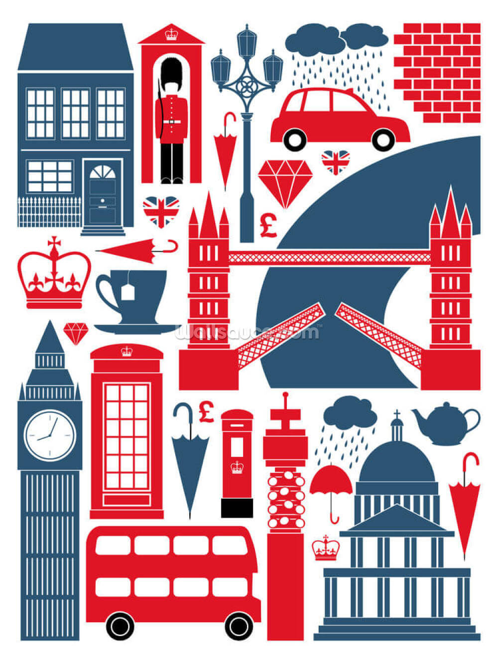 London Icons Wallpaper | Wallsauce UK