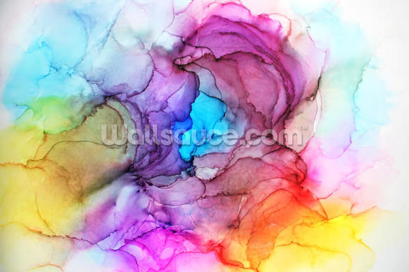 Multi-Coloured Watercolour Wall Mural | Wallsauce UK