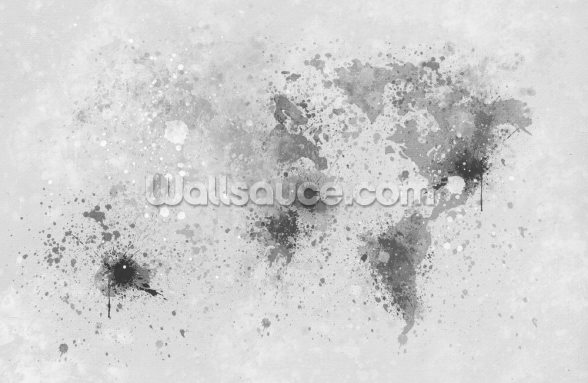 World Map Painting Wall Mural | Wallsauce AU