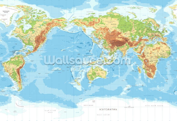 Educational World Map Wallpaper | Wallsauce US