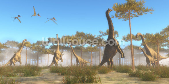 Brachiosaurus Browsing Wallpaper | Wallsauce UK