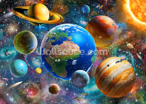 The Solar System Wall Mural | Wallsauce US