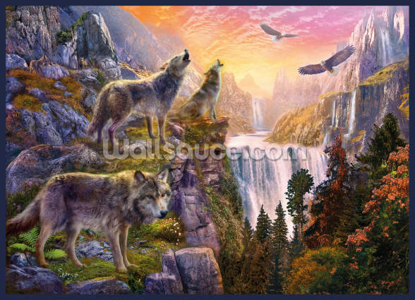 Wolf Sun Wallpaper | Wallsauce US