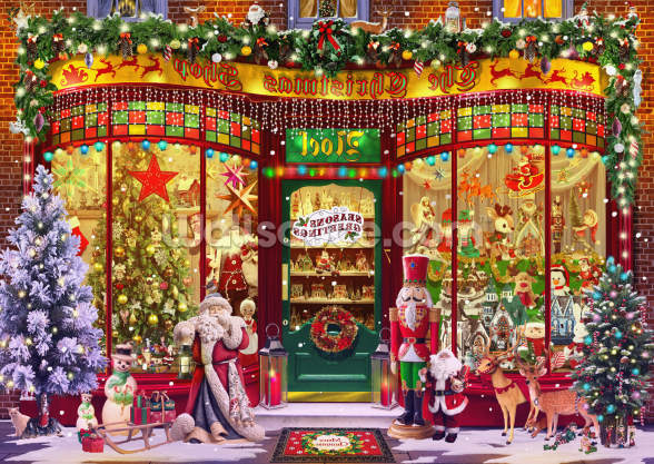 Festive Shop Window Wall Mural | Wallsauce UK