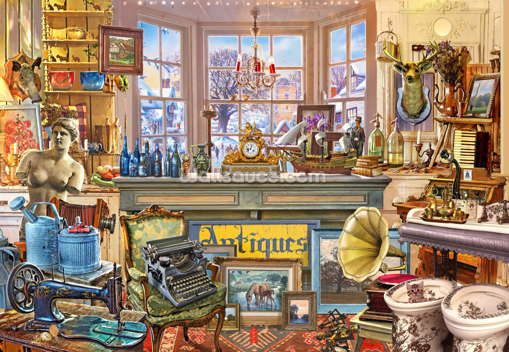 Antique Shop Wall Mural | Wallsauce UK