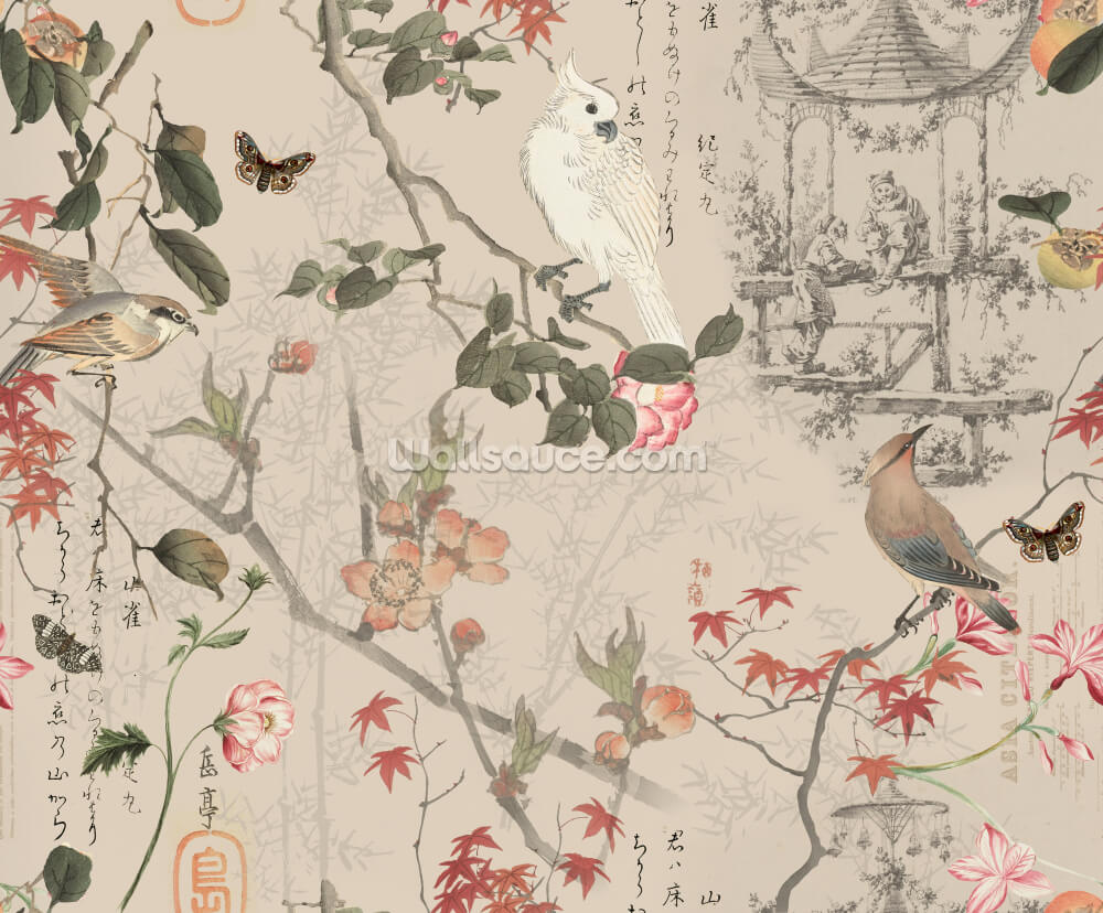 Chinese Chinoiserie Pattern Wallpaper | Wallsauce US