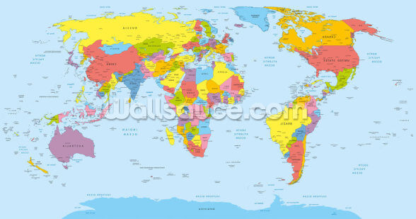 Colourful World Map Wallpaper | Wallsauce AU