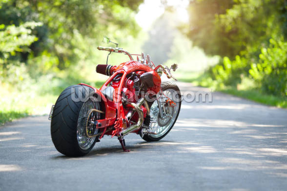 Red Motorbike Wall Mural | Wallsauce UK