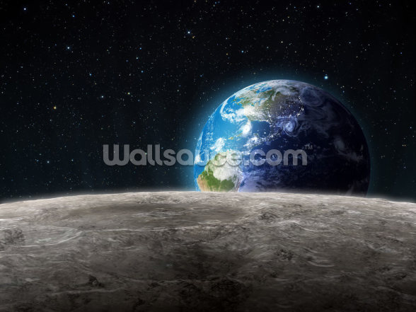 Rising Earth seen from the Moon Mural | Wallsauce AU
