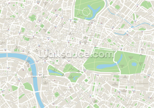 Detailed Map of London Wall Mural | Wallsauce UK