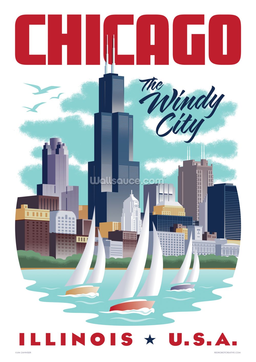 Chicago Poster by Red Robot Creative | Wallsauce UK