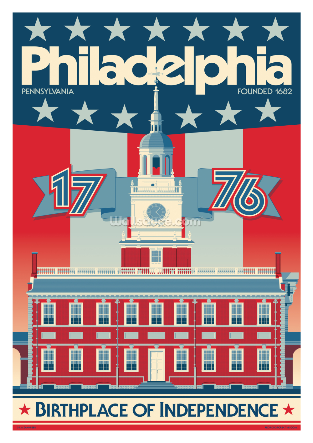 Philadelphia Independence Print by Red Robot Creative | Wallsauce UK