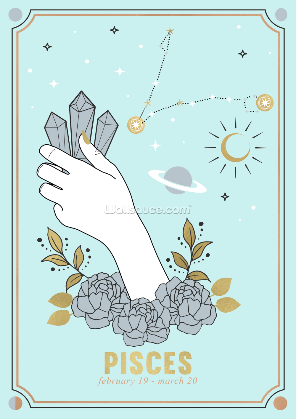 Pisces Art Print by Emanuela Carratoni | Wallsauce UK