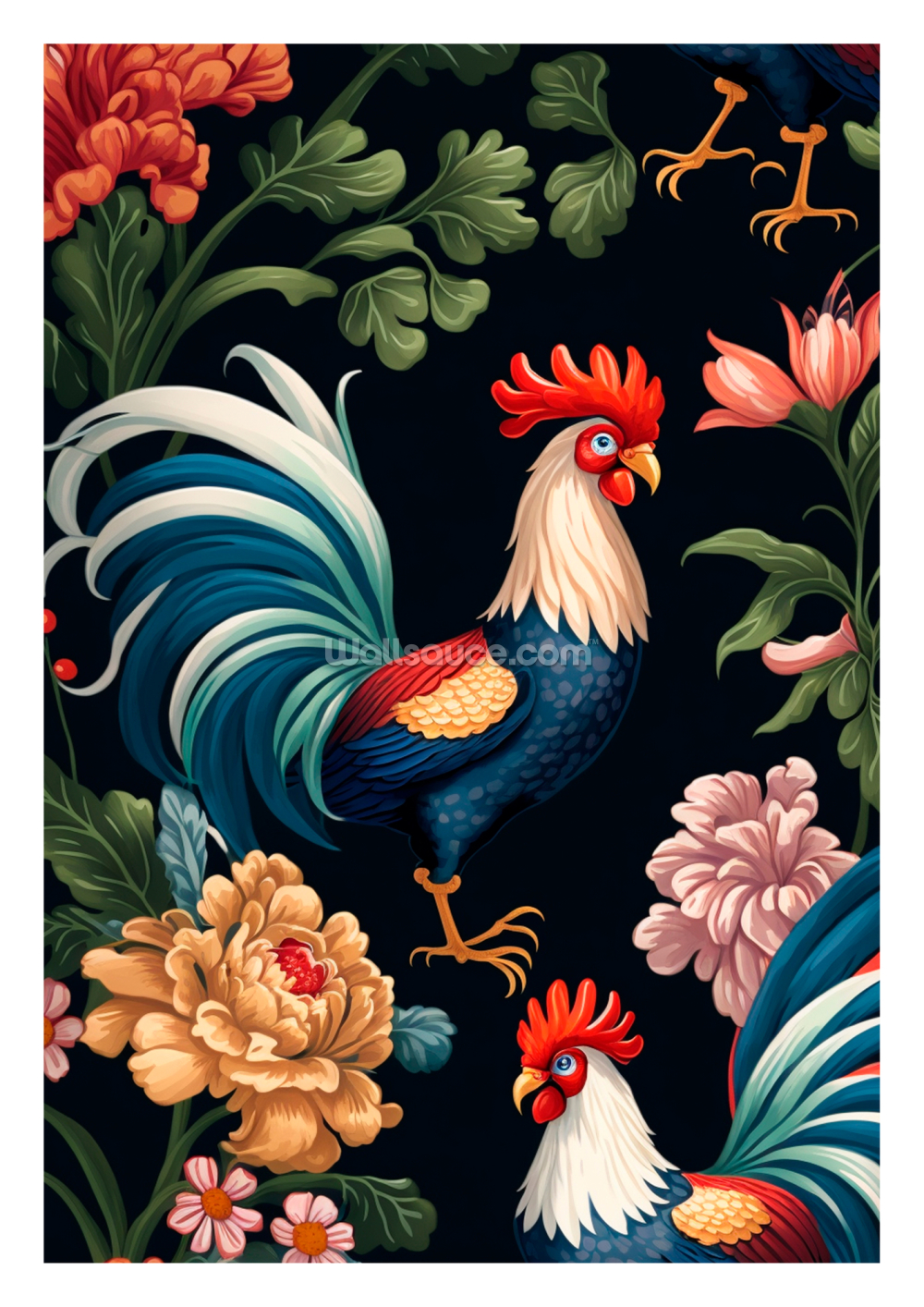 Portuguese Roosters 2 Prints & Poster | Wallsauce UK