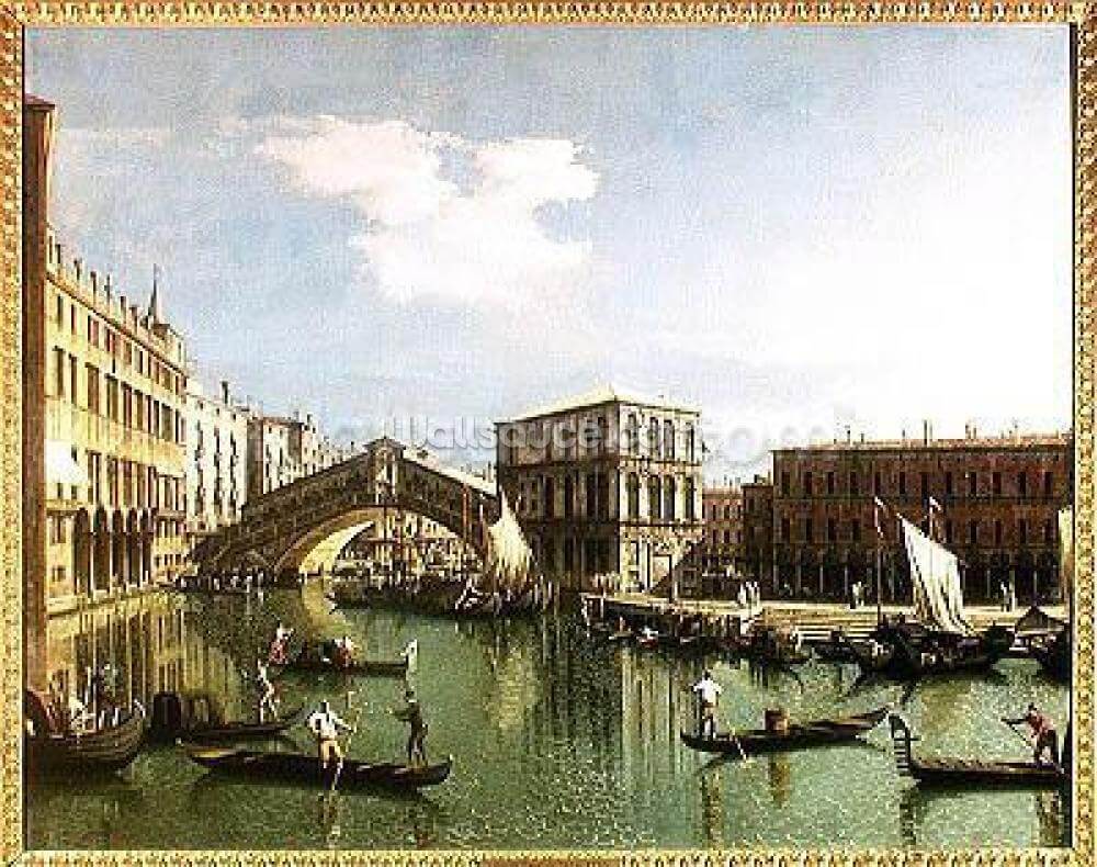 Canaletto - El puente de Rialto en el Mural de Venecia | Wallsauce ES