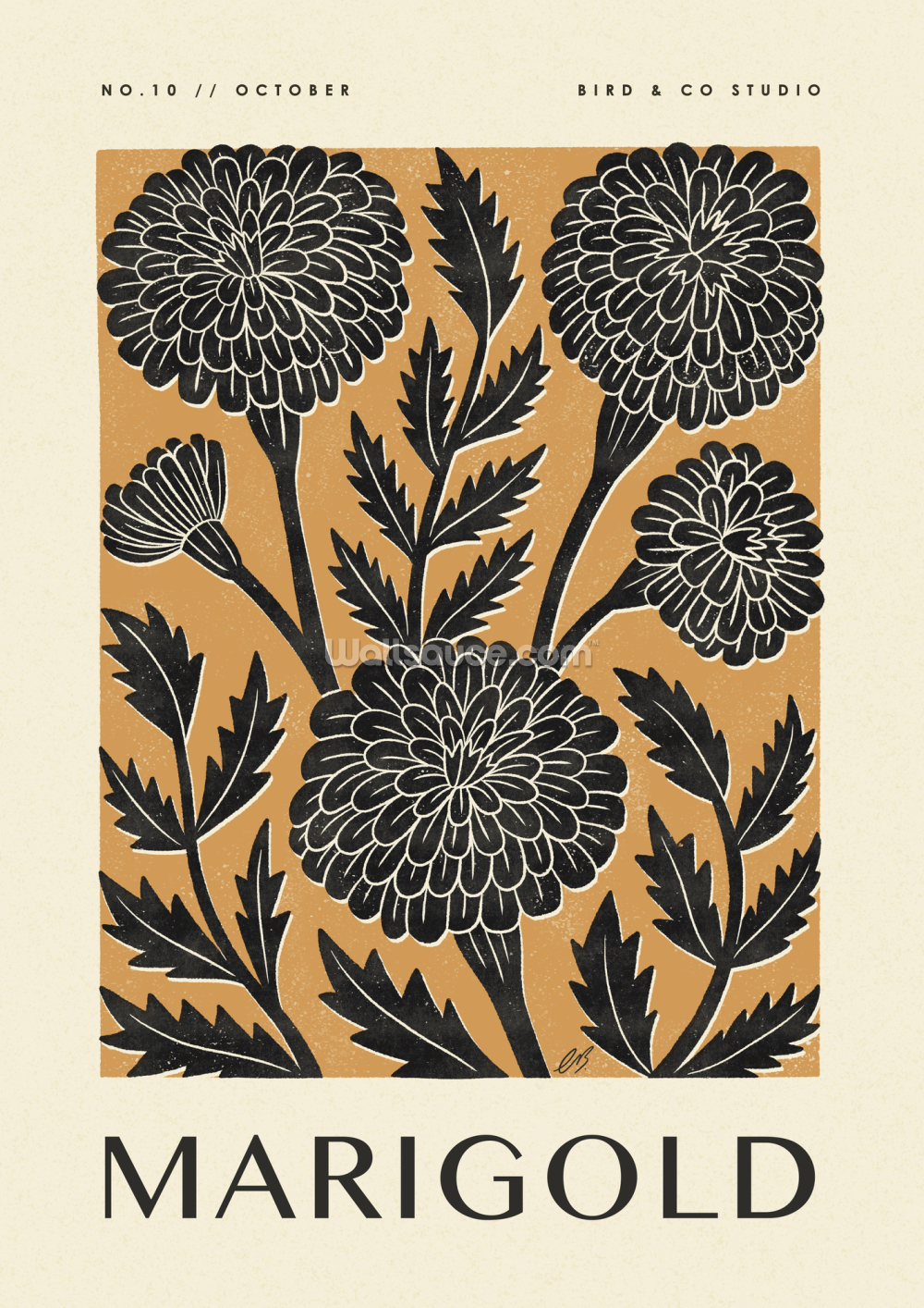 No10 October Marigold Colour Prints & Poster | Wallsauce UK